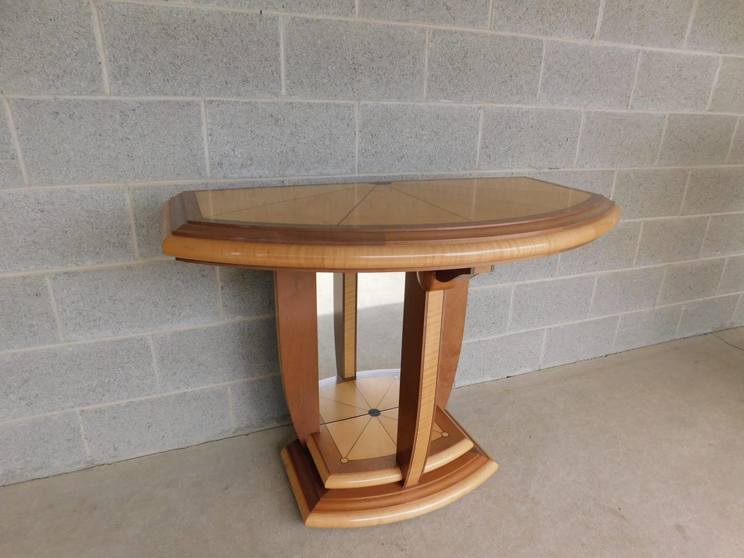 Signed Ronald C Puckett Art Deco Style Custom Banded Console Table 41w ...