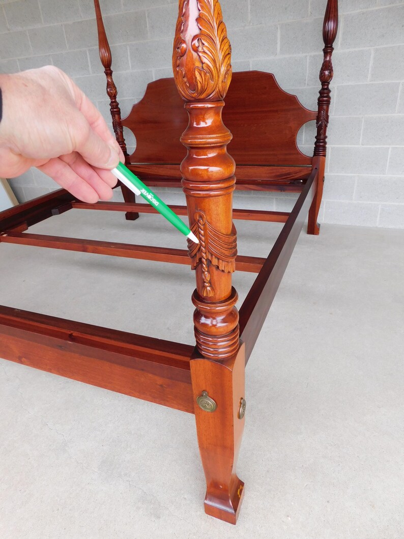 Mahogany Georgian Style Queen Size Draper Carved Tester Poster Bed ...