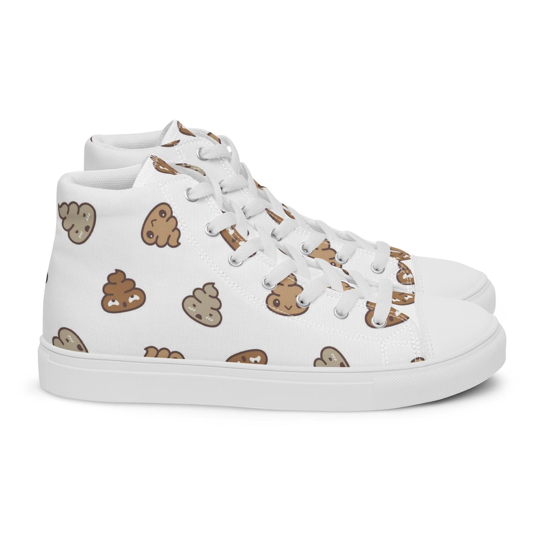 Cute Poop Emoji Shoes for Women Adorable High Top Canvas Sneakers With ...