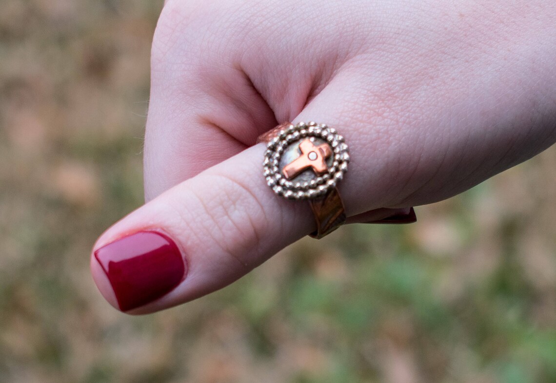 Cross Ring - Oval - Etsy