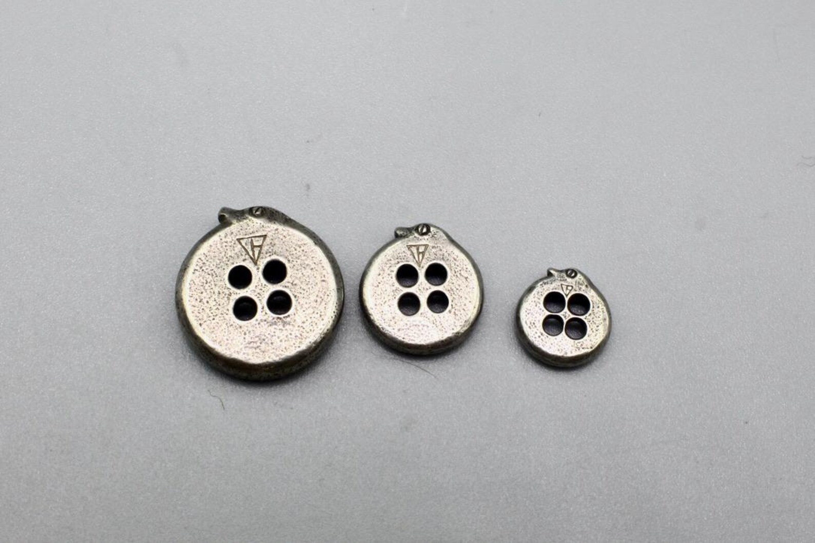 Snake Shirt Button, Sterling Silver or Bronze, Small (9mm), Medium (11 ...