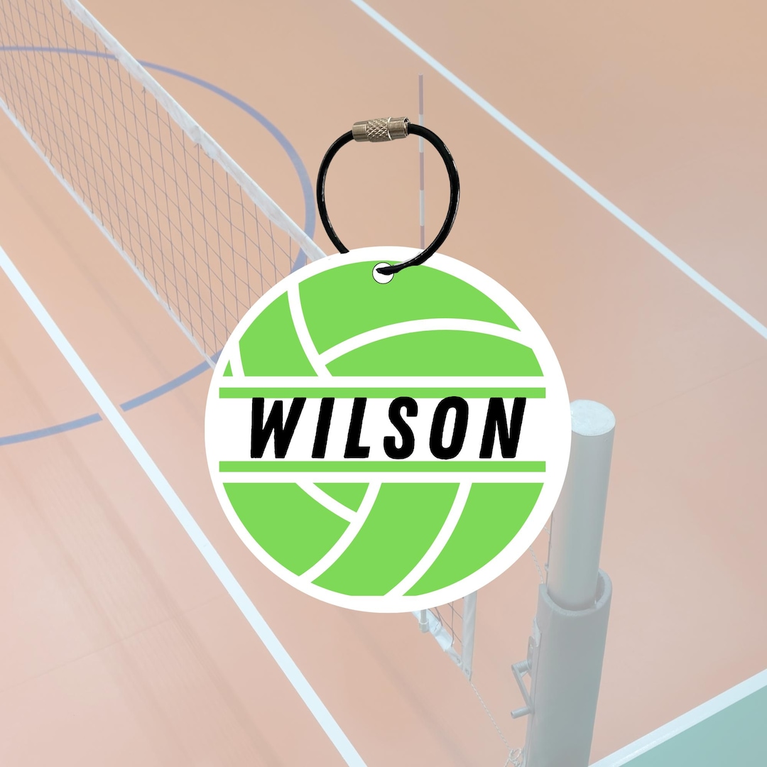 Personalized Volleyball Bag Tag, Sport Name Tag, Custom Sports Bag Tag ...