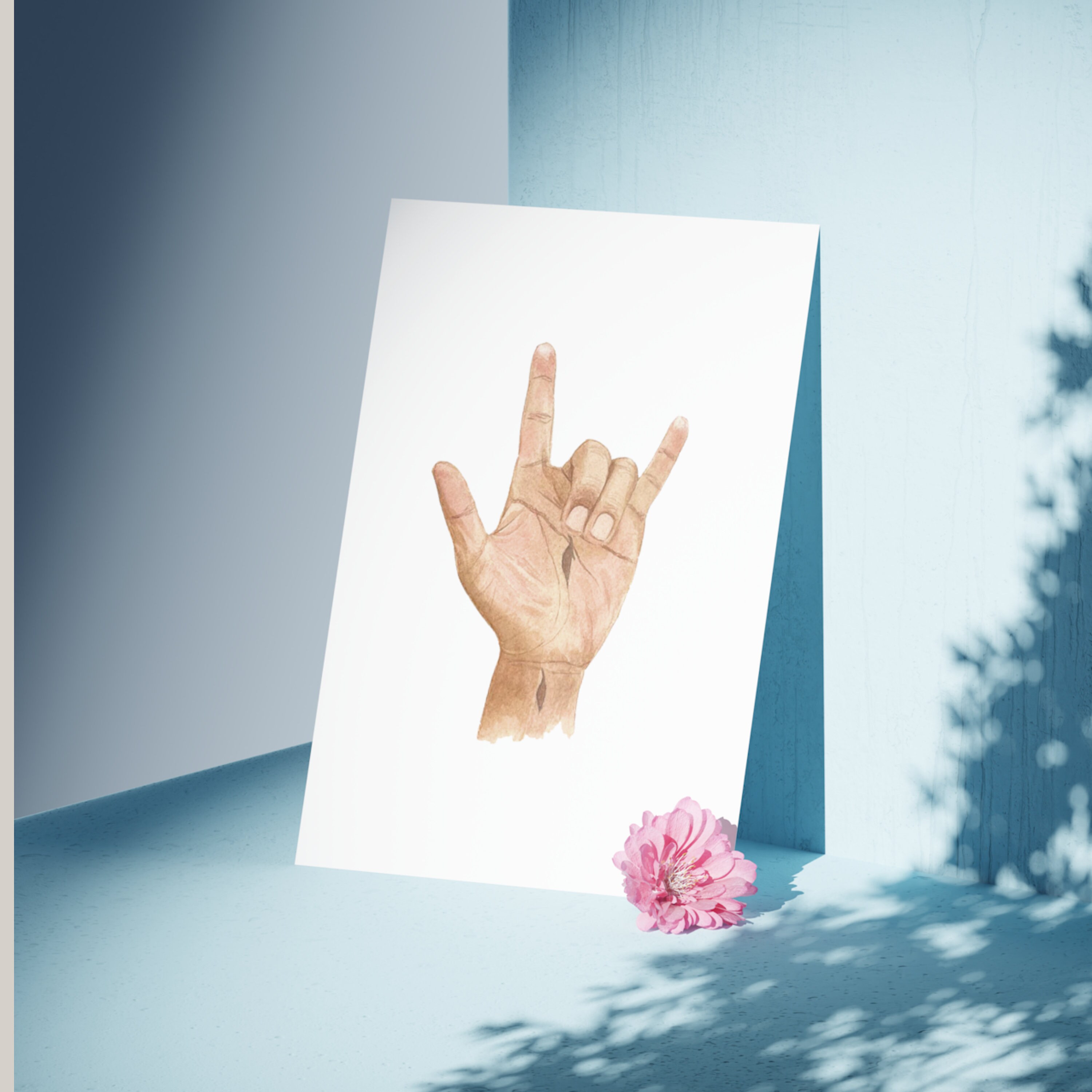 Christ Signing I Love You ASL Watercolor Print - Etsy