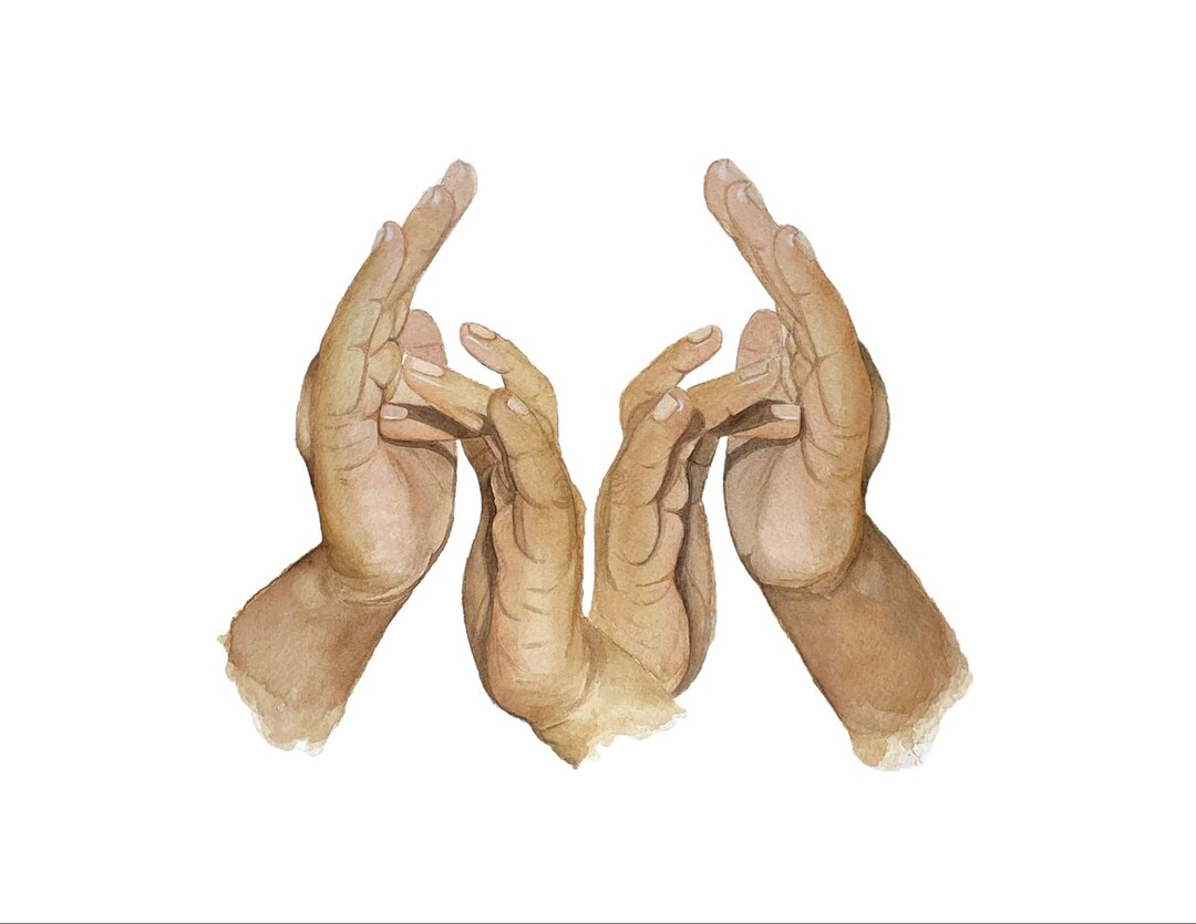 Jesus Name in ASL Watercolor Print | Jesus Watercolor Art | ASL Prints ...