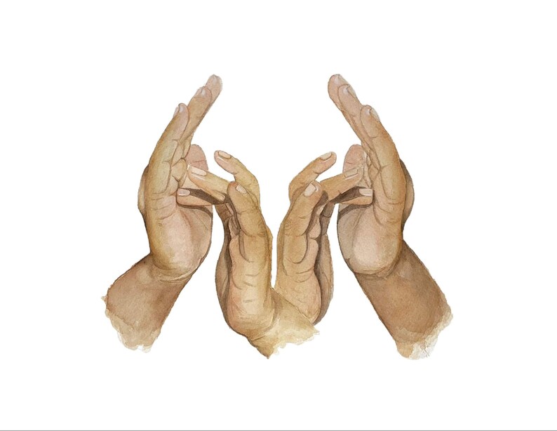 Jesus Name in ASL Watercolor Print | Jesus Watercolor Art | ASL Prints ...