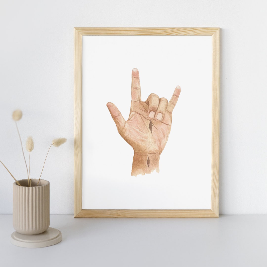 Christ Signing I Love You ASL Watercolor Print - Etsy