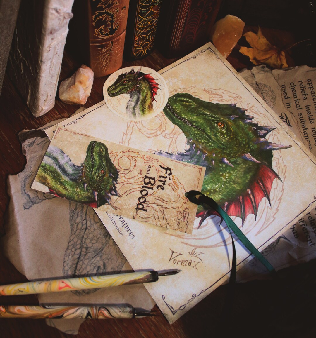 Dragon Pack - Dragon Kit || Paper Prints - Bookmark - Sticker || Wall ...