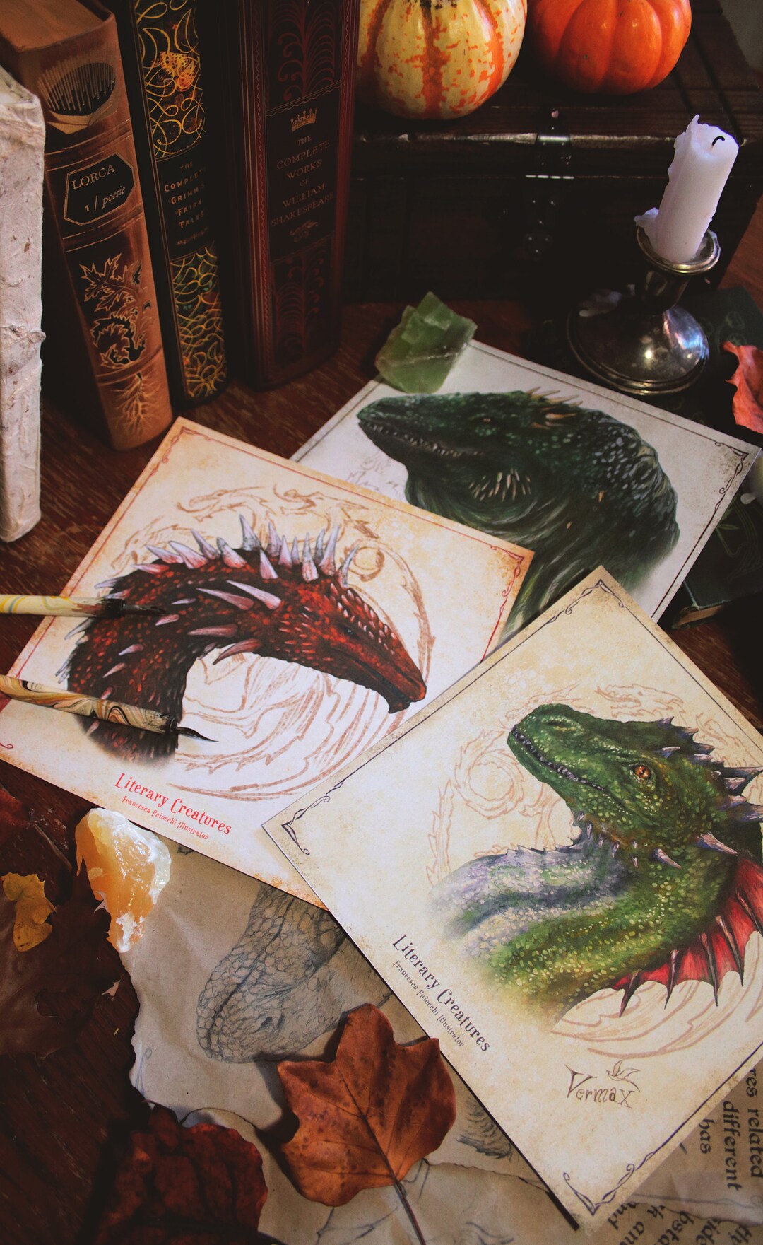 Dragons || Paper Prints || Wall Art Decor || Fantasy Dragon Prints - Etsy