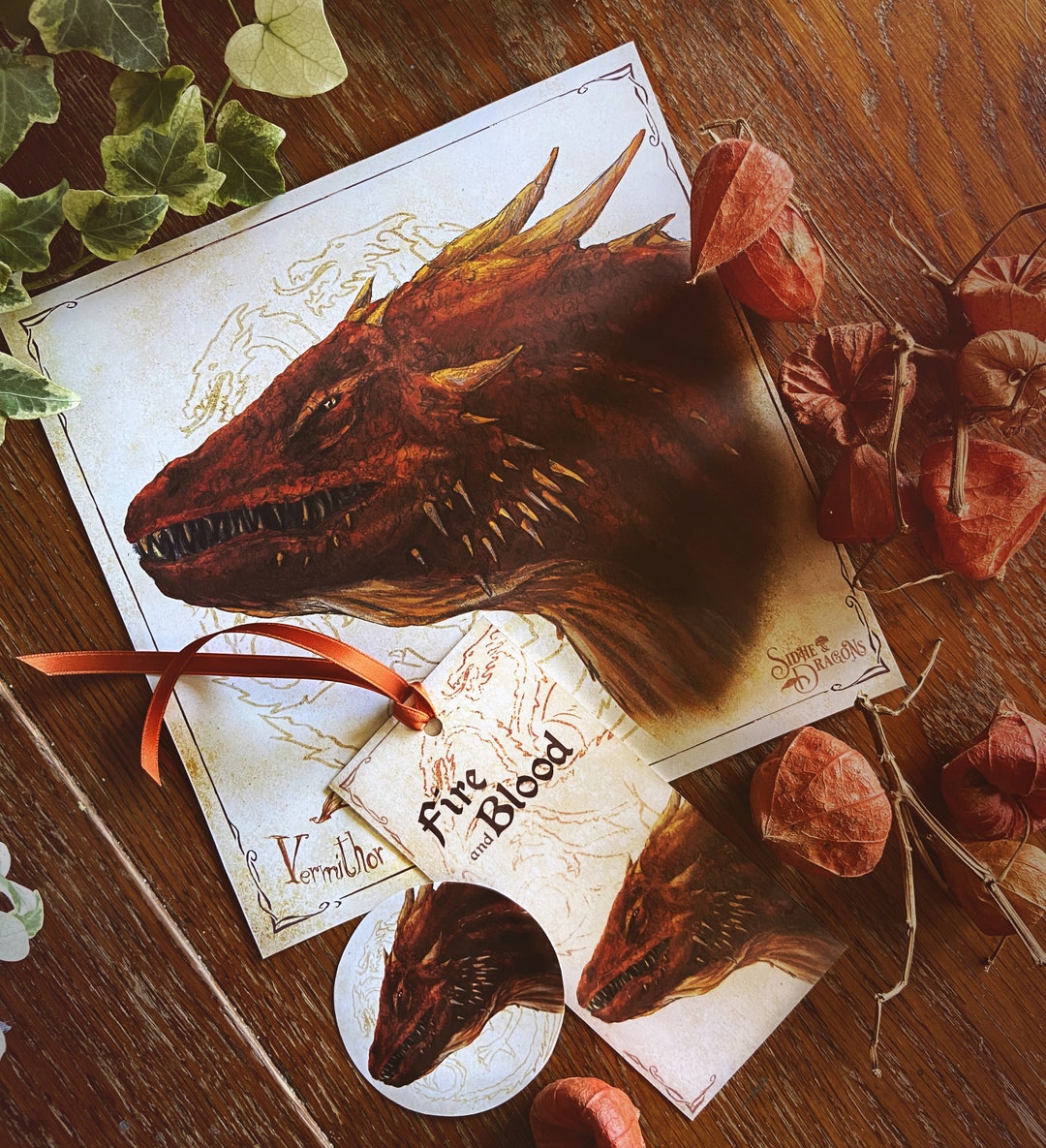 Dragon Pack || Paper Prints - Bookmark - Sticker || Wall Art Decor ...