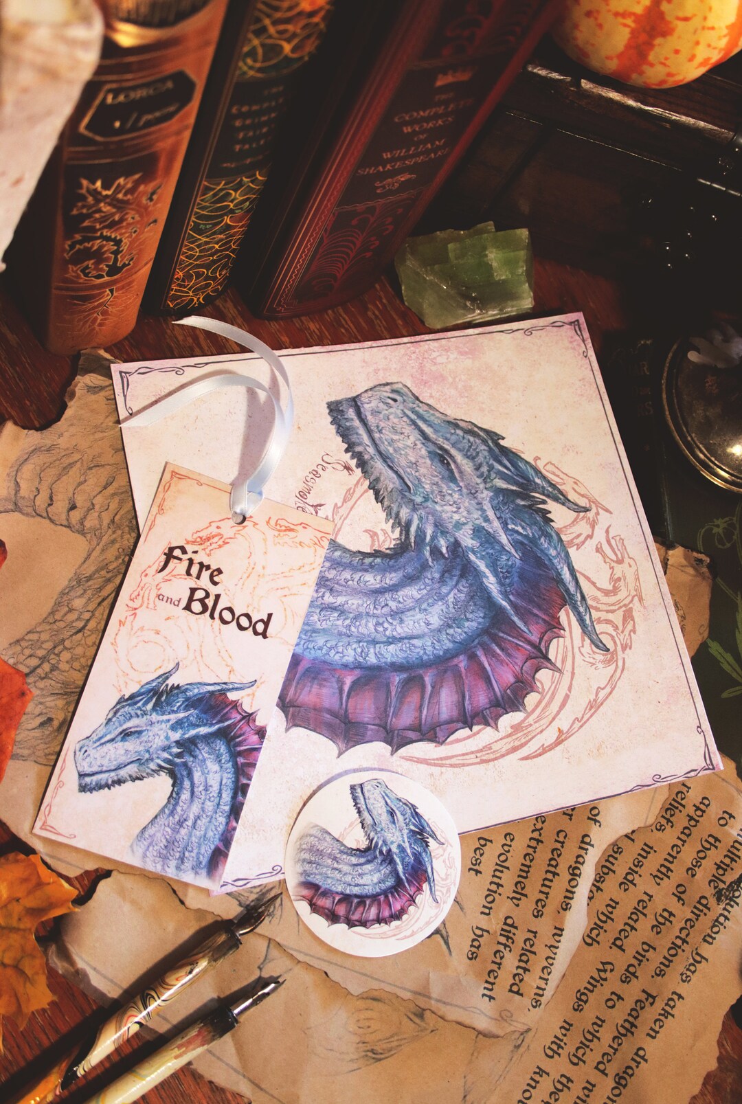 Dragon Pack - Dragon Kit || Paper Prints - Bookmark - Sticker || Wall ...