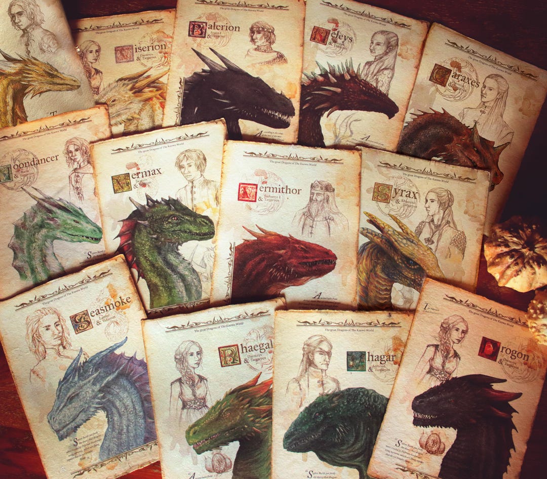 13 Dragons Special Prints on Handmade Paper || Wall Art Decor ...