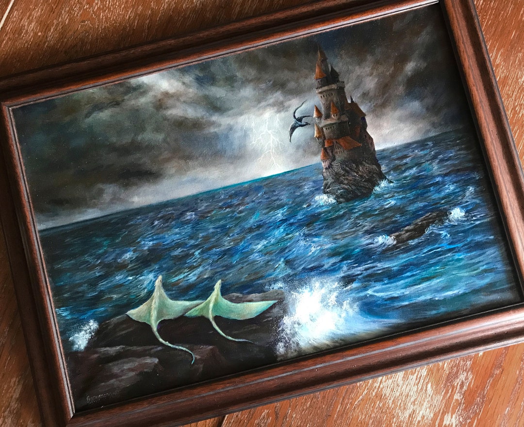 The Tempest Oil Painting Fantasy Dragon Creature - Etsy