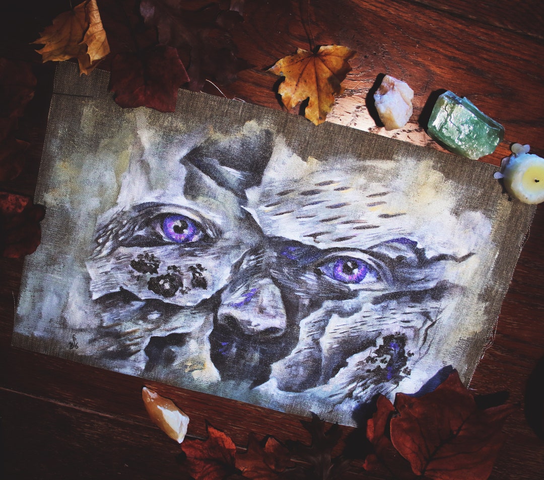 Dryad's Portrait Acrylic Painting on Raw Canvas Original Art Wood ...