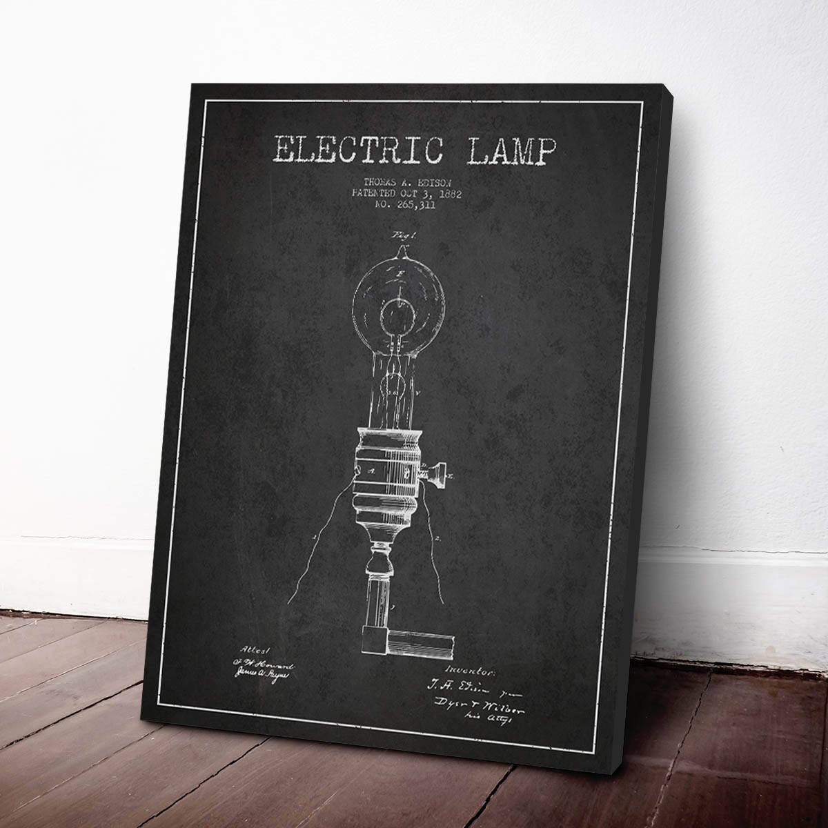 1882 Thomas Edison Electric Lamp Patent Canvas Print Thomas Etsy