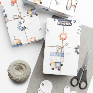 Robot Wrapping Paper Sheets, Robot Boy Birthday, Bolt on Over Theme ...
