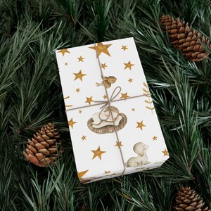 Nativity Scene Wrapping Paper Sheets, Christmas Wrapping Paper, Manger ...
