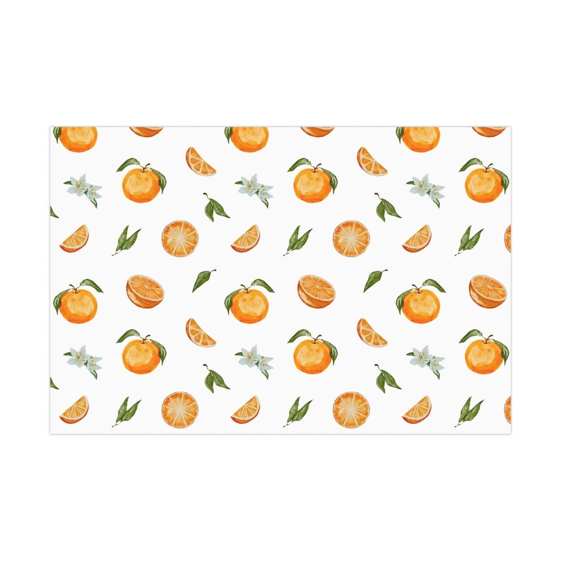 Orange Fruit Wrapping Paper Sheets Little Cutie Baby Shower - Etsy