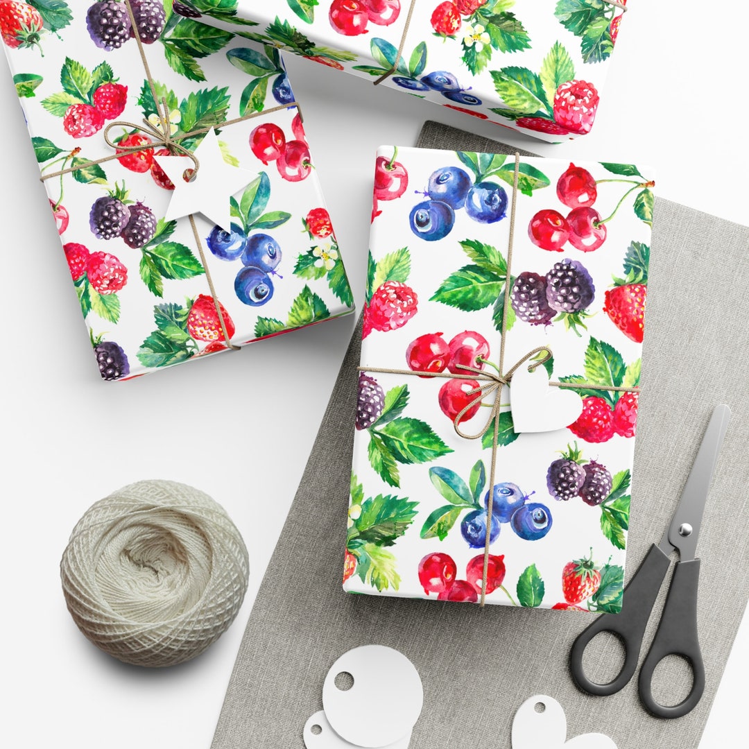 Berry Wrapping Paper Sheets, Berry Sweet, Berry First Birthday - Etsy