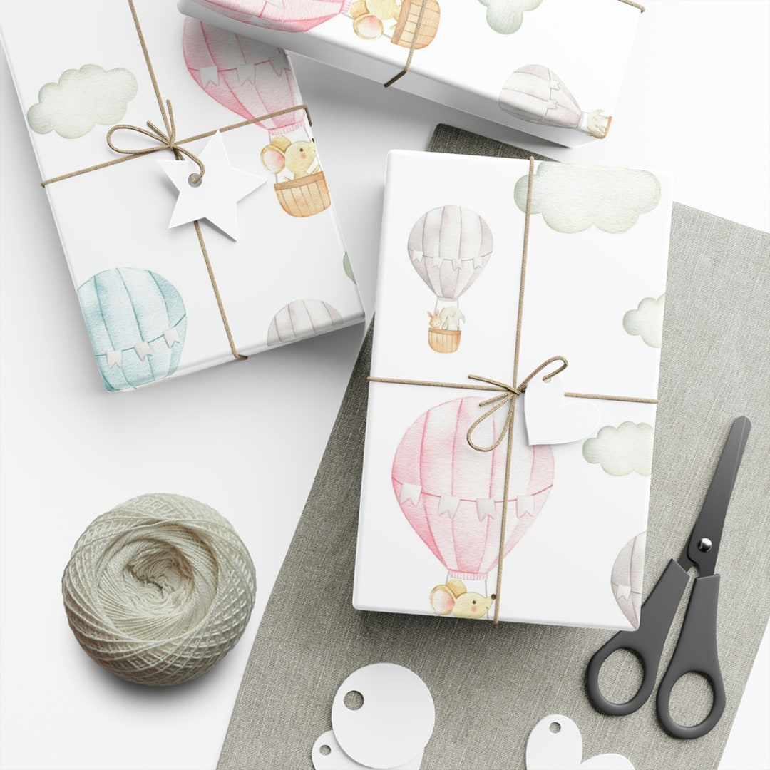 Hot Air Balloon Wrapping Paper Sheets Baby Shower Kids - Etsy