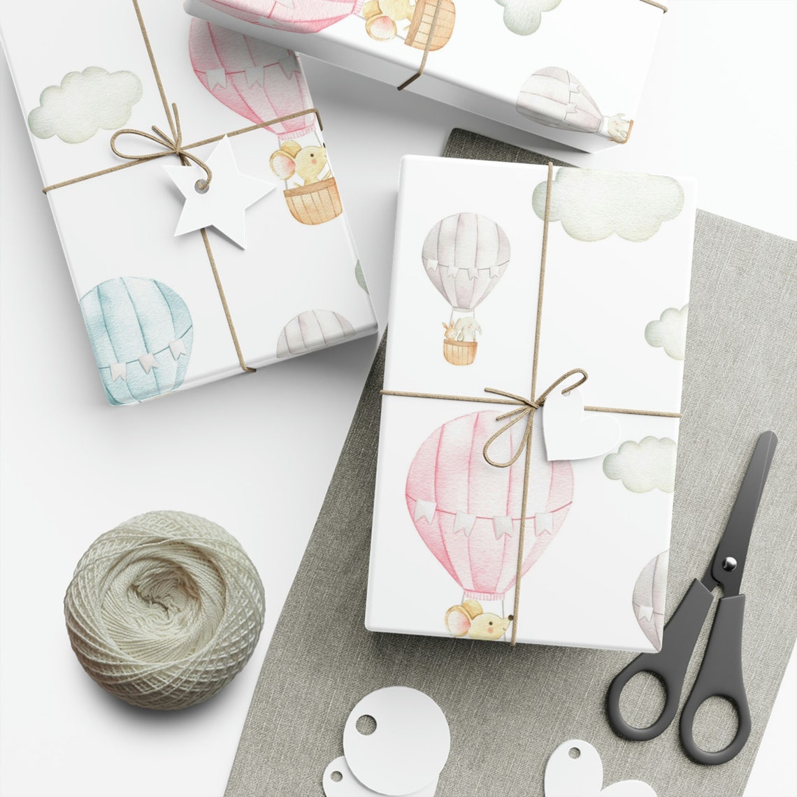 Hot Air Balloon Wrapping Paper Sheets Baby Shower Kids - Etsy