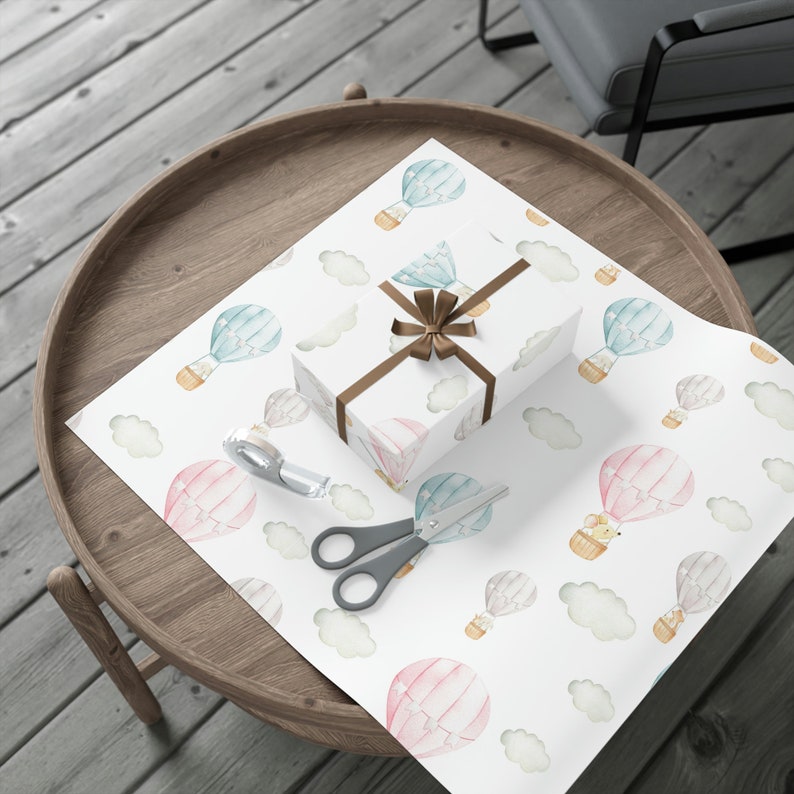 Hot Air Balloon Wrapping Paper Sheets Baby Shower Kids - Etsy