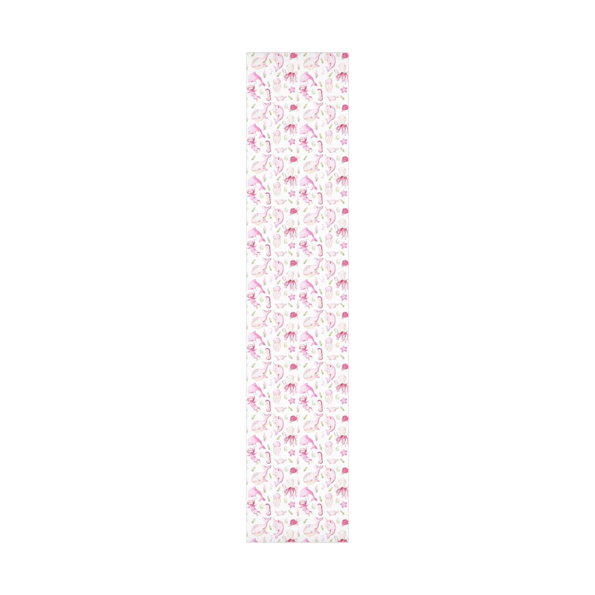 Pink Ocean Animals Wrapping Paper Sheets, Sea Creatures, Girl Baby ...