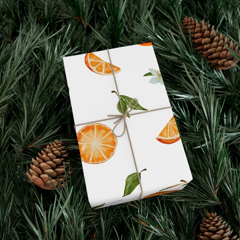 Orange Fruit Wrapping Paper Sheets Little Cutie Baby Shower - Etsy