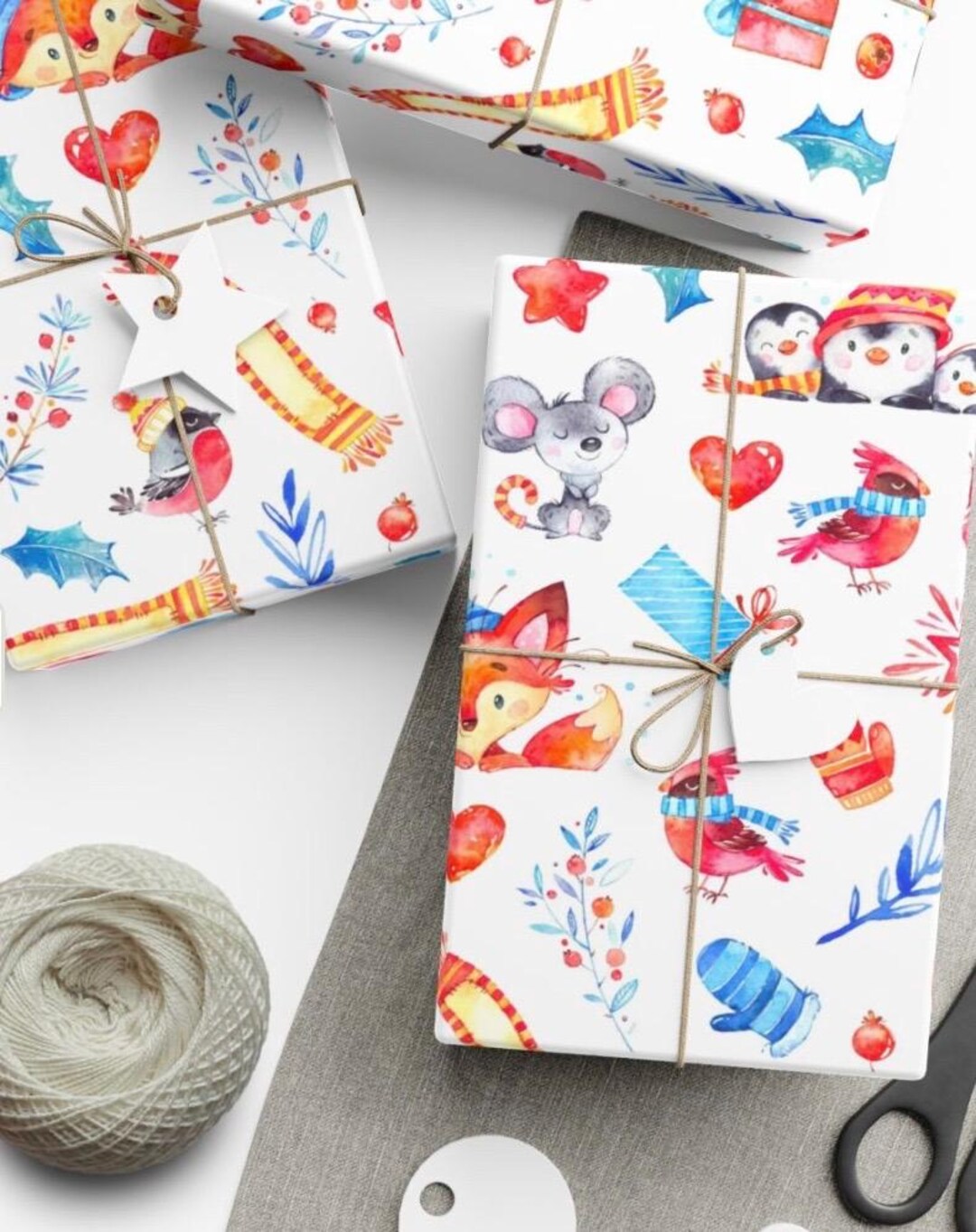 Winter Friends Wrapping Paper Sheets - Etsy