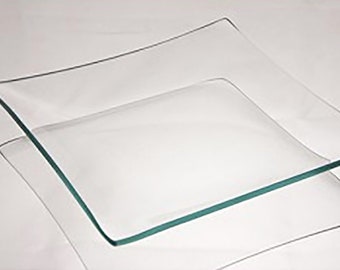 4 Inch Square Bent Clear Glass Plate 1/8 Thick Square Glass Plate for ...