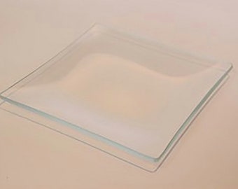 Square glass plate | Etsy