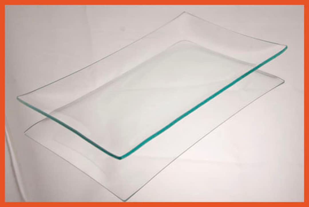 8 X 12 Inch Rectangle Bent Clear Glass Plate, Shallow or Regular Bend ...