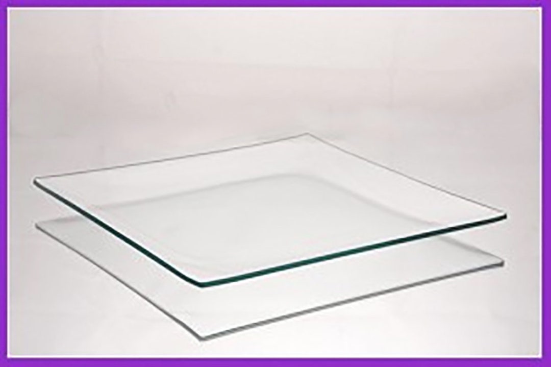 8 Inch Square Shallow Bent Clear Glass Plate 1/8 Thick - Square Glass ...
