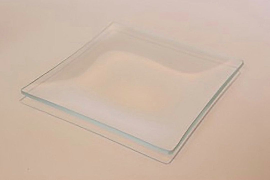 6 Inch Square Bent Clear Glass Plate 4mm Thick- Square Glass Plate for ...