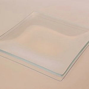 6 Inch Square Bent Clear Glass Plate 4mm Thick- Square Glass Plate for ...