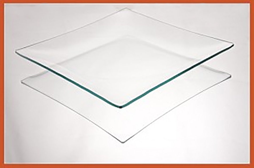 8 Inch Square Bent 1/8 Thick Clear Glass Plate - Square Glass Plate for ...