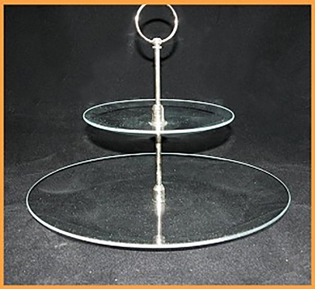 8 and 13 Inch Round Tier Clear Glass Serving Plate Set - Round Glass ...