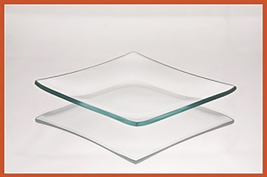 4 Inch Square Bent Clear Glass Plate 1/8 Thick - Square Glass Plate for ...