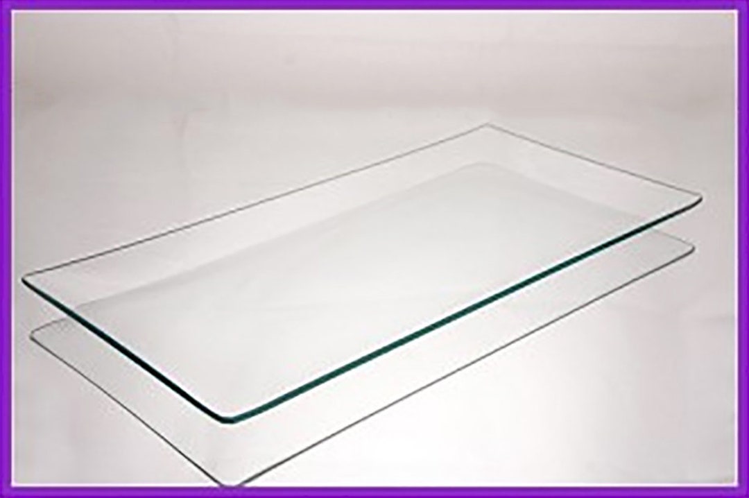 6 X 12 Inch Rectangle Shallow Bent Clear Glass Plate 1/8 Thick ...
