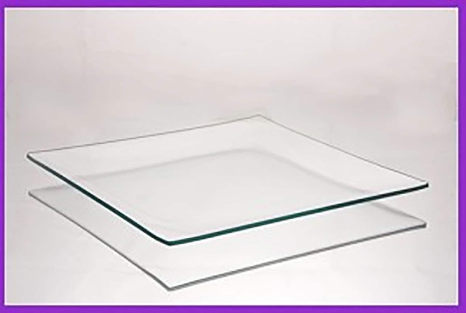 7 Inch Square Clear Glass Plate 18 Thick With Shallow Bend Etsy