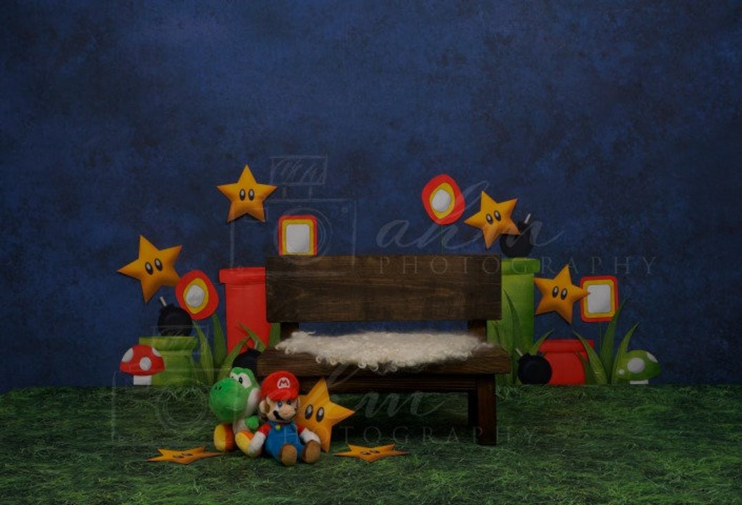Newborn Digital Backdrop Mario Gaming Geek Nerd Video Game - Etsy
