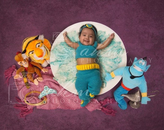 Newborn Digital Backdrop Princess Jasmine Top View Above Girl Baby ...