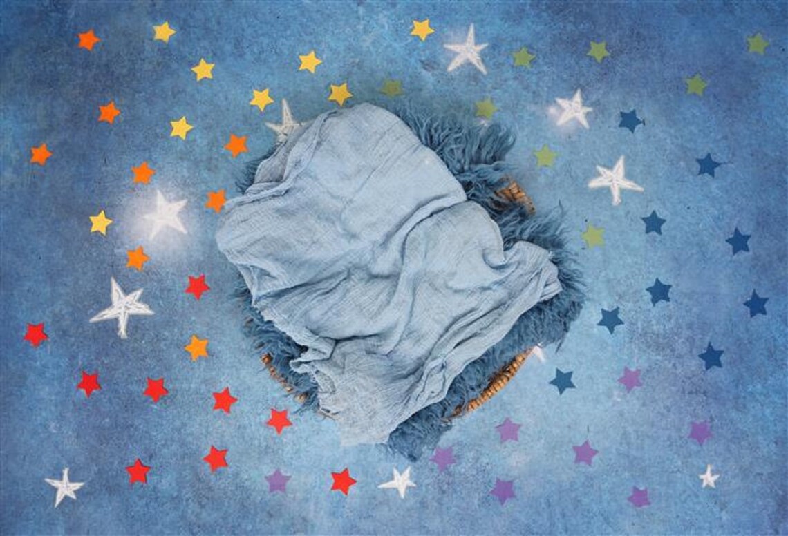 Newborn Digital Backdrop Rainbow Baby Stars Night Sky Overhead - Etsy