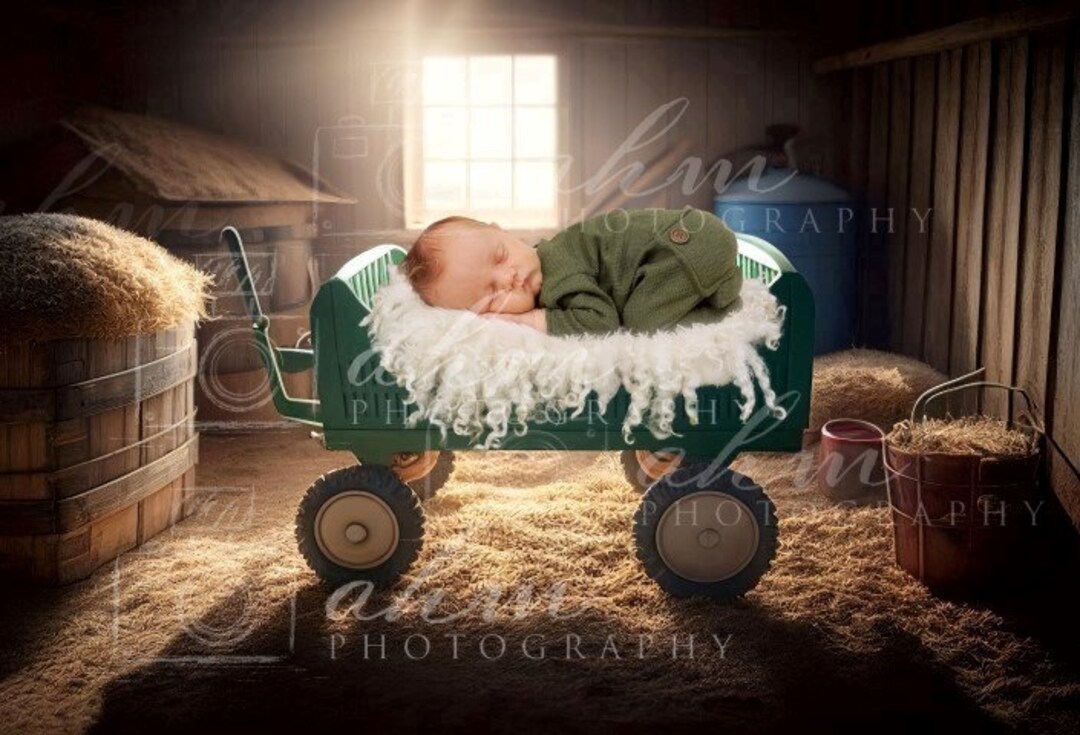 John Deere Farmer Cowboy Newborn Digital Backdrop Composite Background ...