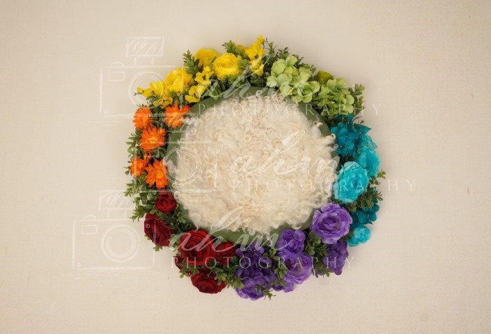 Rainbow Flowers Wall Art - Etsy
