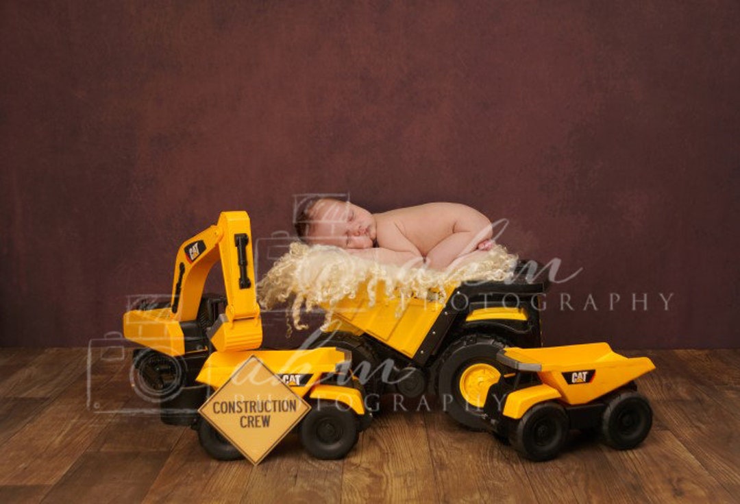Newborn Digital Backdrop Trucks Construction Boy Baby Backhoe - Etsy
