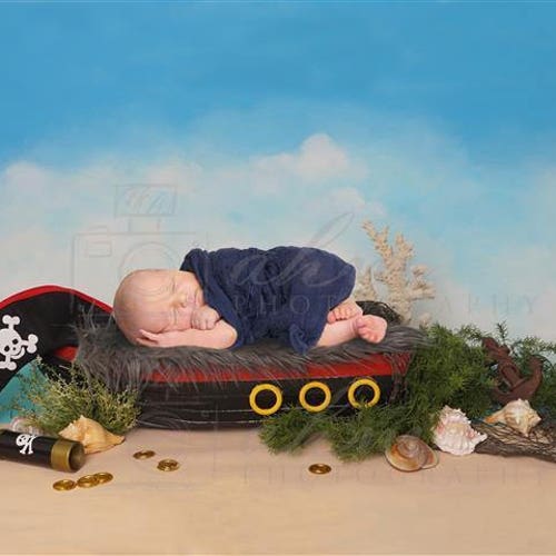 Newborn Digital Backdrop Mermaid Little Seashell Ocean - Etsy