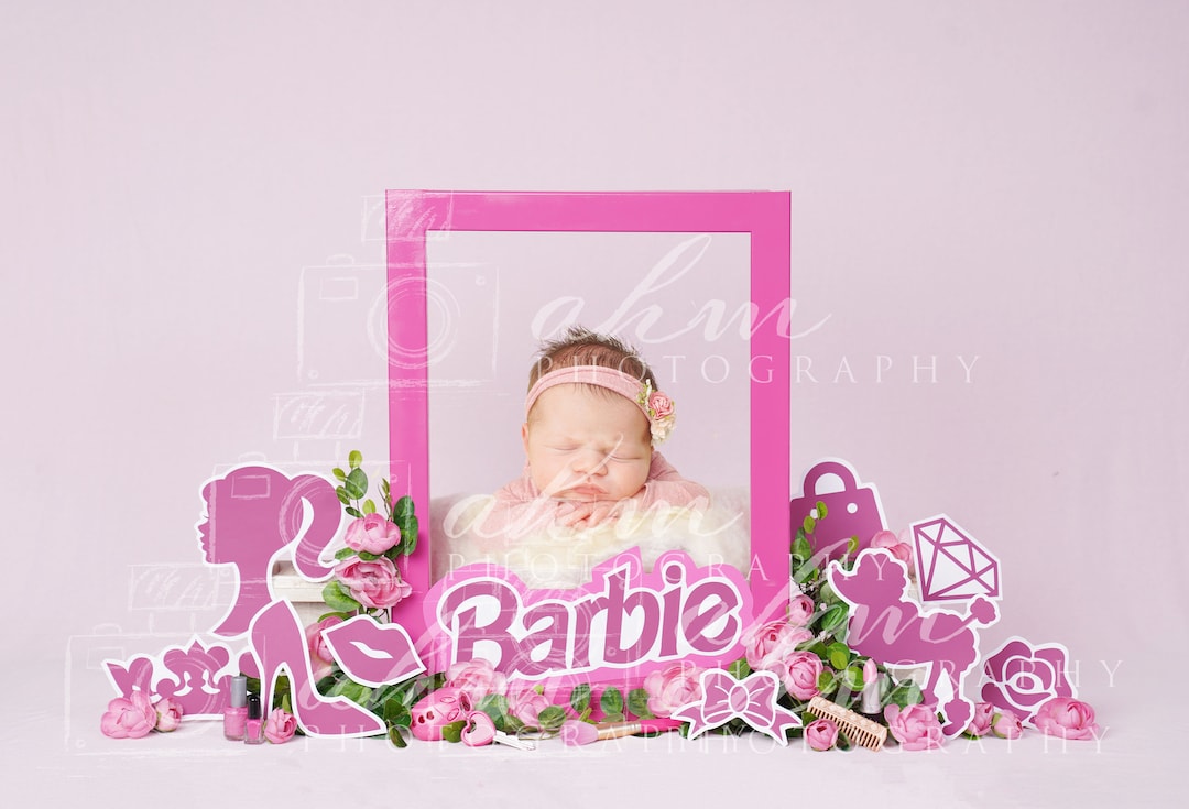 Doll Pink Box Newborn Baby Infant Digital Backdrop Birthday Girl ...