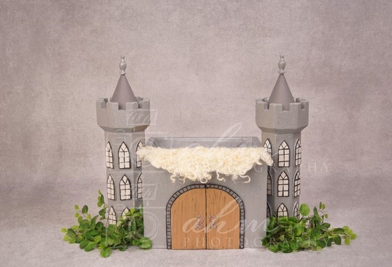 background newborn baby girl princess castle blue forest felted green ...