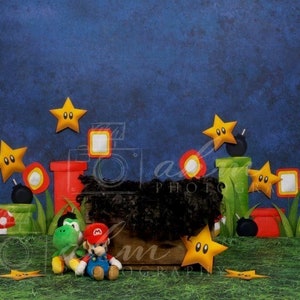 Mario Newborn Digital Backdrop Gaming Geek Nerd Baby Composite ...