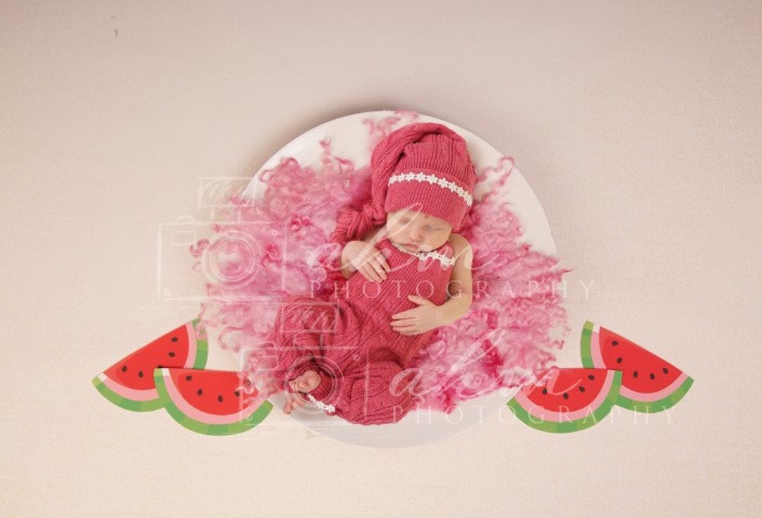 Newborn Digital Backdrop Watermelon Summer Pink Baby Girl - Etsy